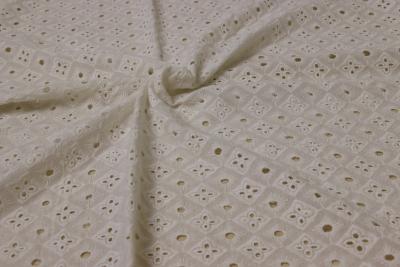 China 125cm Cotton Embroidered Lace Fabric , Translucent Lace Print Cotton Fabric for sale