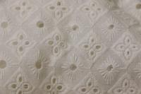 China 125cm Cotton Embroidered Lace Fabric , Translucent Lace Print Cotton Fabric for sale