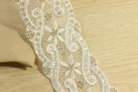 China Crochet Ivory Lace Ribbon Multi Creations 23mm Width Bugles Equipped for sale
