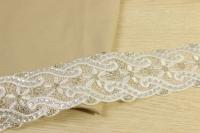 China Crochet Ivory Lace Ribbon Multi Creations 23mm Width Bugles Equipped for sale