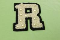 China 3D Black Fiber With Bugles 3D Embroidery Patches And DIY Pearl 