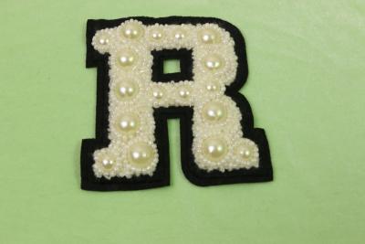 China 3D Black Fiber With Bugles 3D Embroidery Patches And DIY Pearl 