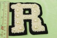 China 3D Black Fiber With Bugles 3D Embroidery Patches And DIY Pearl 