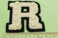 China 3D Black Fiber With Bugles 3D Embroidery Patches And DIY Pearl 