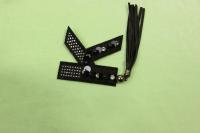 China K Shaped 3D Embroidery Patches PVC Material Multistrand Black Color for sale