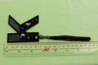 China K Shaped 3D Embroidery Patches PVC Material Multistrand Black Color for sale