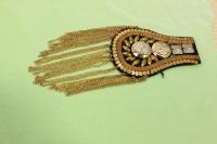 China Metal Tassel Custom Design Embroidered Patches 95mm Width 3D Epaulettes for sale