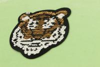 China ODM 3D Embroidery Patches Hotmelt Adhesive Heat Transfer Tiger Patterned for sale