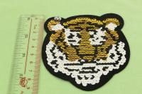 China ODM 3D Embroidery Patches Hotmelt Adhesive Heat Transfer Tiger Patterned for sale