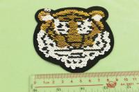 China ODM 3D Embroidery Patches Hotmelt Adhesive Heat Transfer Tiger Patterned for sale