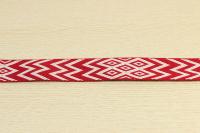 China Bicolor Woven Tapes , Goemetric Polyester Bias Binding Tape 3mm Thickness for sale