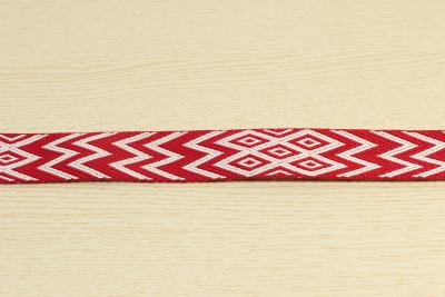 China Bicolor Woven Tapes , Goemetric Polyester Bias Binding Tape 3mm Thickness for sale