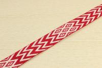 China Bicolor Woven Tapes , Goemetric Polyester Bias Binding Tape 3mm Thickness for sale