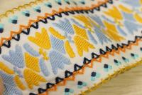 China Embroidery Polyester Herringbone Tape 3in Width Multicolored for sale