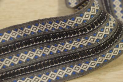 China Jacquard Webbing Polyester Fabric Tape Multilayer Grey Grosgrain for sale
