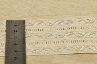 China Symmetrical Picot Woven Tapes 53mm Width Flat Ladder Metallic Jacquard for sale