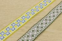 China Multicolored Picot Polyester Woven Tape , Jacquard Fabric Webbing Tape for sale