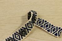 China Rhinestone Woven Tapes Jacquard Webbing Nonstretched For Clothes for sale