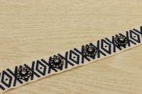 China Rhinestone Woven Tapes Jacquard Webbing Nonstretched For Clothes for sale