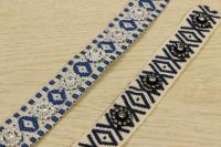 China Jacquard Cotton Webbing Tape 25mm Multiusage With Rhinestone Direction for sale