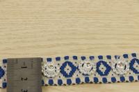 China Jacquard Cotton Webbing Tape 25mm Multiusage With Rhinestone Direction for sale