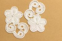 China OEM 3d Lace Applique , Skinfriendly Ivory Lace Applique Multiapplication for sale