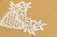 China Embroidery Guipure Lace Applique 70mmx70mm Size Heart Shaped for sale