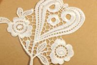China Burgundy Bridal Lace Appliques Multiusage Polyester Shinny Yarn Material for sale