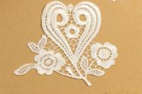 China Burgundy Bridal Lace Appliques Multiusage Polyester Shinny Yarn Material for sale