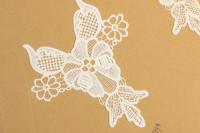 China Chemical Guipure Lace Applique , Bows Embellished Wedding Lace Applique for sale