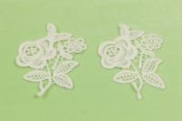 China Dainty White Floral Lace Applique OKEO TEX 100 Approved Multiapplication for sale