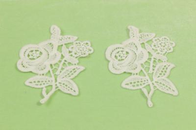 China Dainty White Floral Lace Applique OKEO TEX 100 Approved Multiapplication for sale