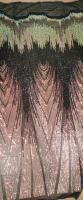 China Luminescent White Wedding Lace Fabric Glamorous Glitz With Peacock Tail for sale
