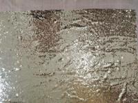 China Non Flipped Bridal Lace Fabrics Glitz Delicate 135cm Width With Gold Sequin for sale