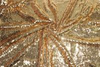 China Non Flipped Bridal Lace Fabrics Glitz Delicate 135cm Width With Gold Sequin for sale