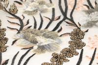 China Scalloped  Embroidered Mesh Lace Fabric , Wedding Lace Material With Paillettes for sale