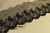 China Unstretched Sequin Lace Trim , Sumptuousl Black Sequin Ribbon Multiapplication for sale