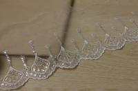 China Multifeature Sequin Lace Trim , White Eyelet Trim OEKO TEK 100 Approved for sale