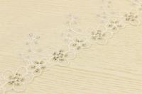 China OEM Broderie Anglaise Trim By The Metre , Botanical Flower Lace Ribbon for sale