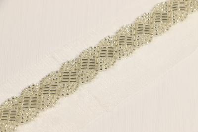 China Sequin Beaded Bridal Trim By The Yard Unstretched For Multiapplication for sale