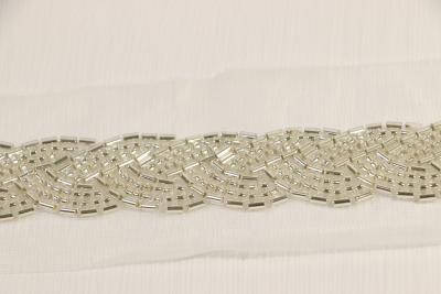 China Bugles Sequin Lace Trim Braided Tulle Multi Creations 60mm Width Breathable for sale