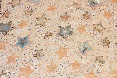 China Multipatterned Bridal Lace Fabrics , Breathable Luminous Sequin Lace Fabric for sale