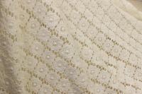 China 47in White Wedding Lace Fabric , Multipurpose white net lace fabric for sale