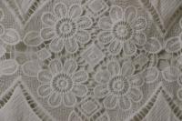 China White Embroidered Lace Fabric 120cm Width Ecofriendly Class4 Color Fastness for sale
