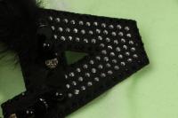 China A Shaped 3D Embroidery Patches PVC Material Multistrand Black Color for sale