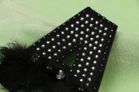 China A Shaped 3D Embroidery Patches PVC Material Multistrand Black Color for sale