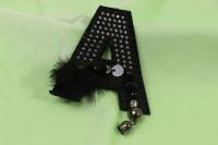 China A Shaped 3D Embroidery Patches PVC Material Multistrand Black Color for sale