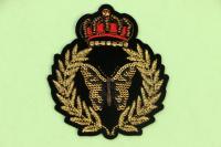 China High Class Gold Silver Metallic Crown Patch With Rhinestone On Velveteen For Jeans Jacket for sale