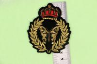 China High Class Gold Silver Metallic Crown Patch With Rhinestone On Velveteen For Jeans Jacket for sale