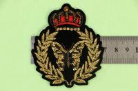 China High Class Gold Silver Metallic Crown Patch With Rhinestone On Velveteen For Jeans Jacket for sale